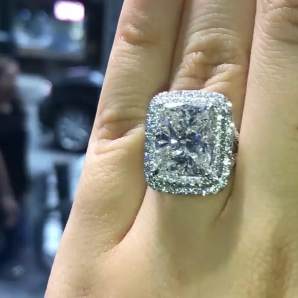 Jewelry | S925platinum Huge 684ct Cz Diamond Bling Ring | Poshmark